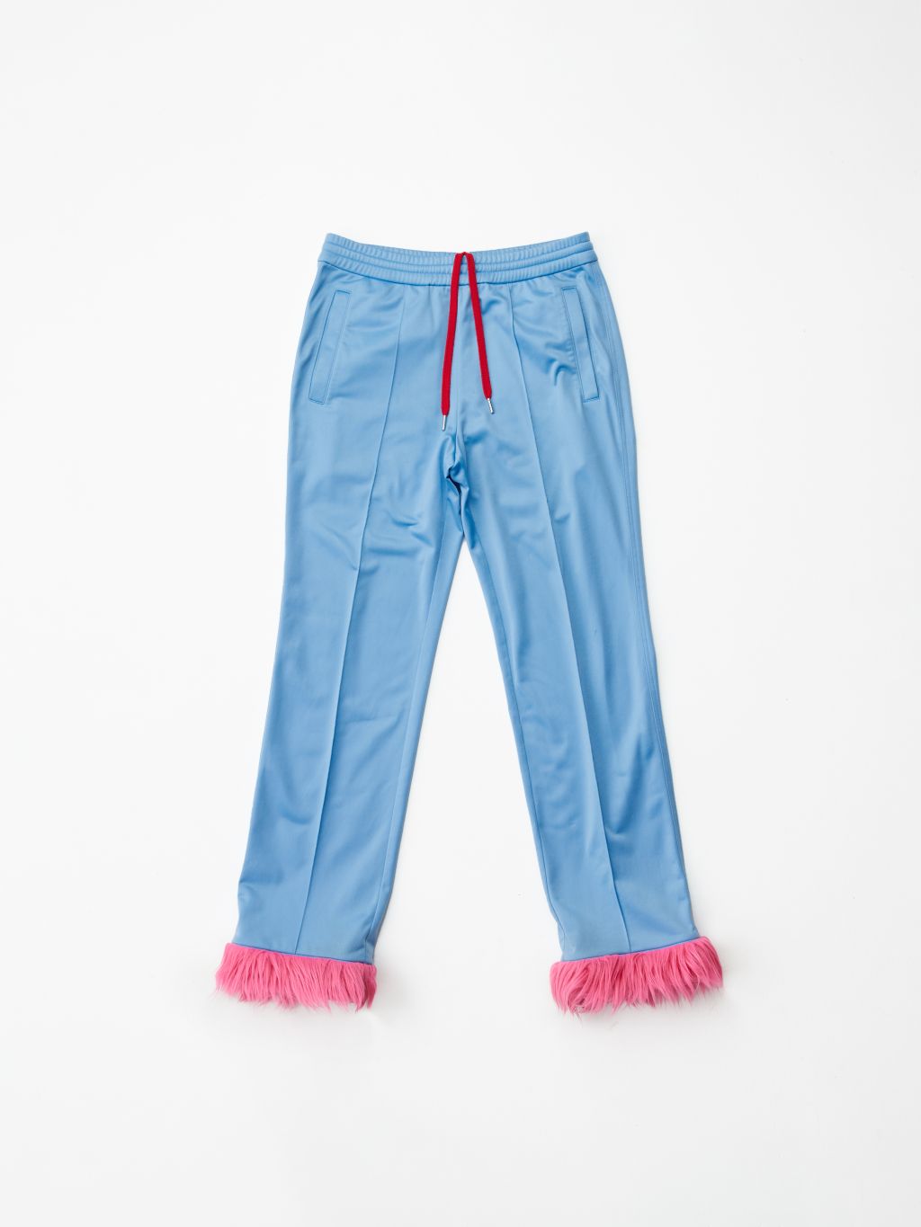 Fur Trim Sweatpants (Sky Blue) : player