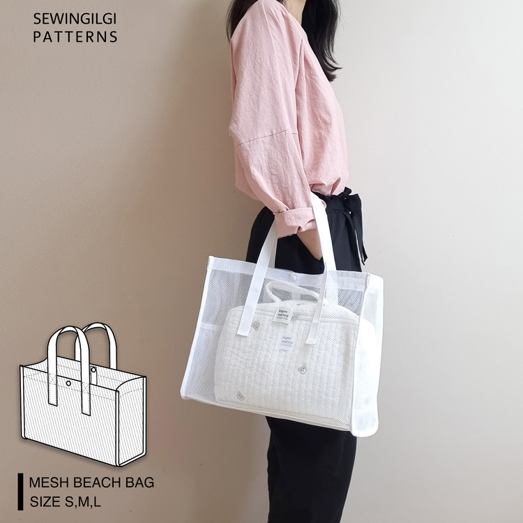 Mesh Beach Bag Pattern : SEWINGILGI PATTERNS
