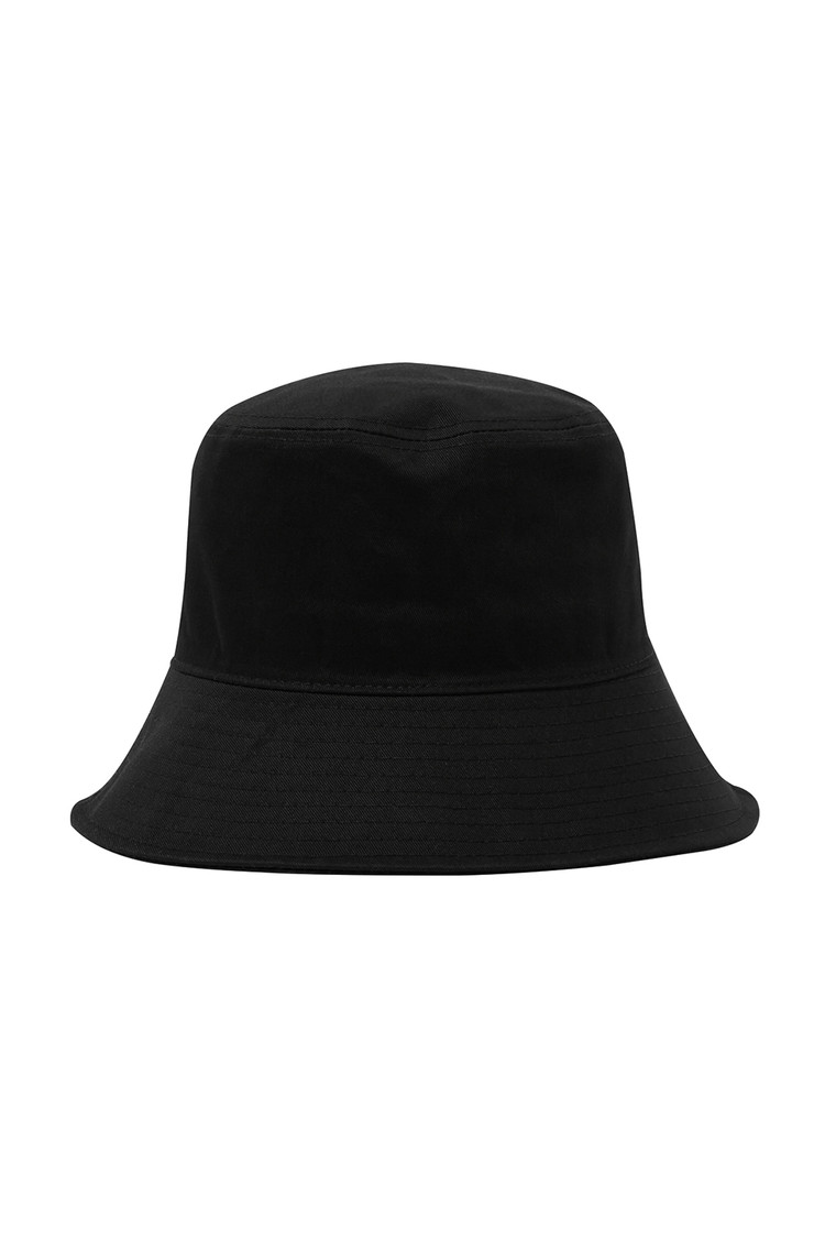 BLACKMENTS BLACK COTTON LONG BUCKET HAT