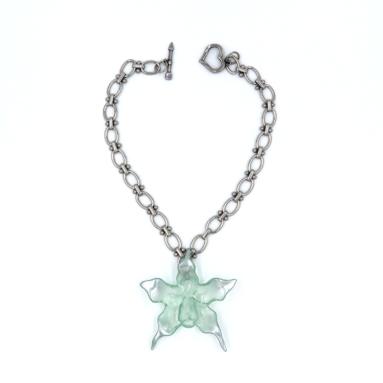 CHONKY ORCHID : Neck Choker ( chrome green ) : KIMUNE