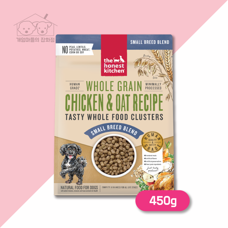 디어니스트키친 홀푸드 클러스터 홀그레인 치킨&오트 스몰브리드 [450g/1.8kg/4.54kg] : 개엄마들의잡화점