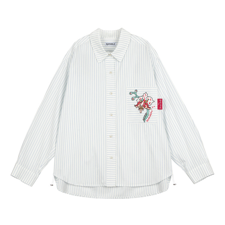 ORCHIDEA POCKET SIDE STRING SHIRT [stripe] : BRYANDOODLE