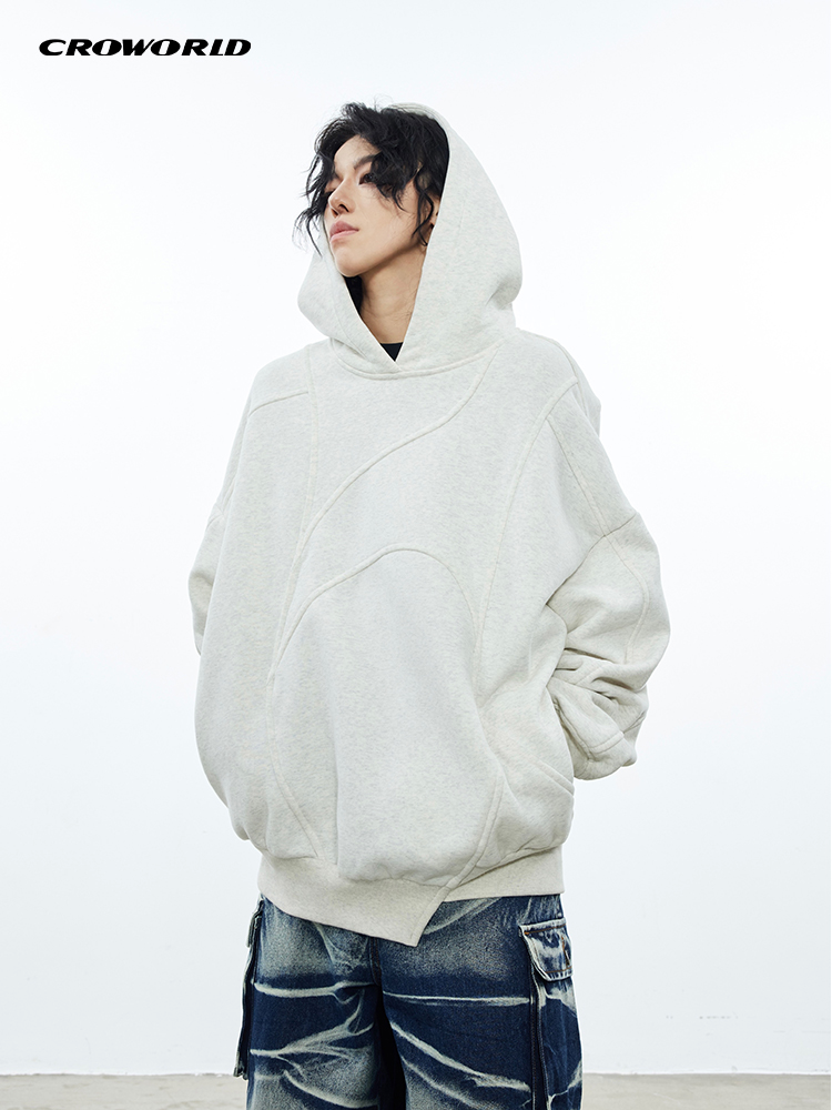 asymmetrical split floral hoodie : 커프 cuf