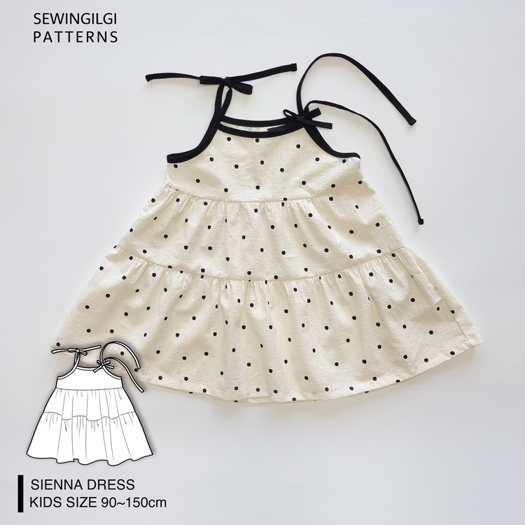 Sienna Dress for kids Pattern : SEWINGILGI PATTERNS