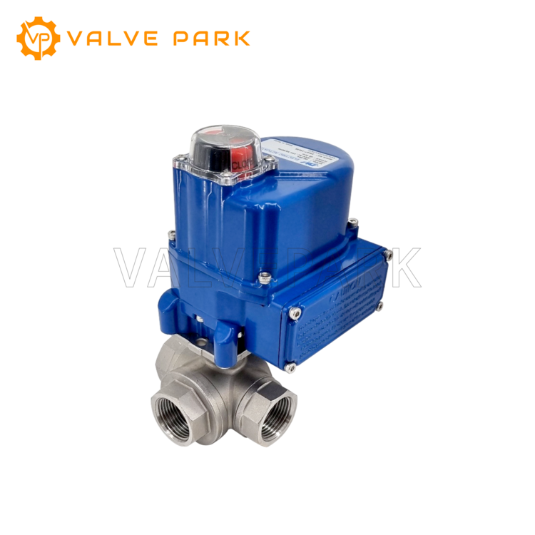 3WAY 전동 볼밸브 BSPT (SUS316) : 밸브파크