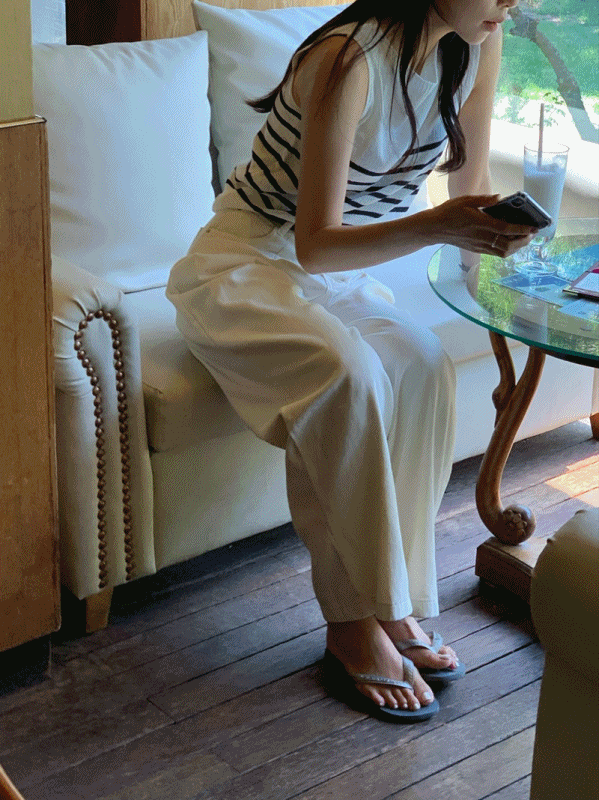 스카치 스트라이프 슬리브리스 NT : 클마로: klmaroe