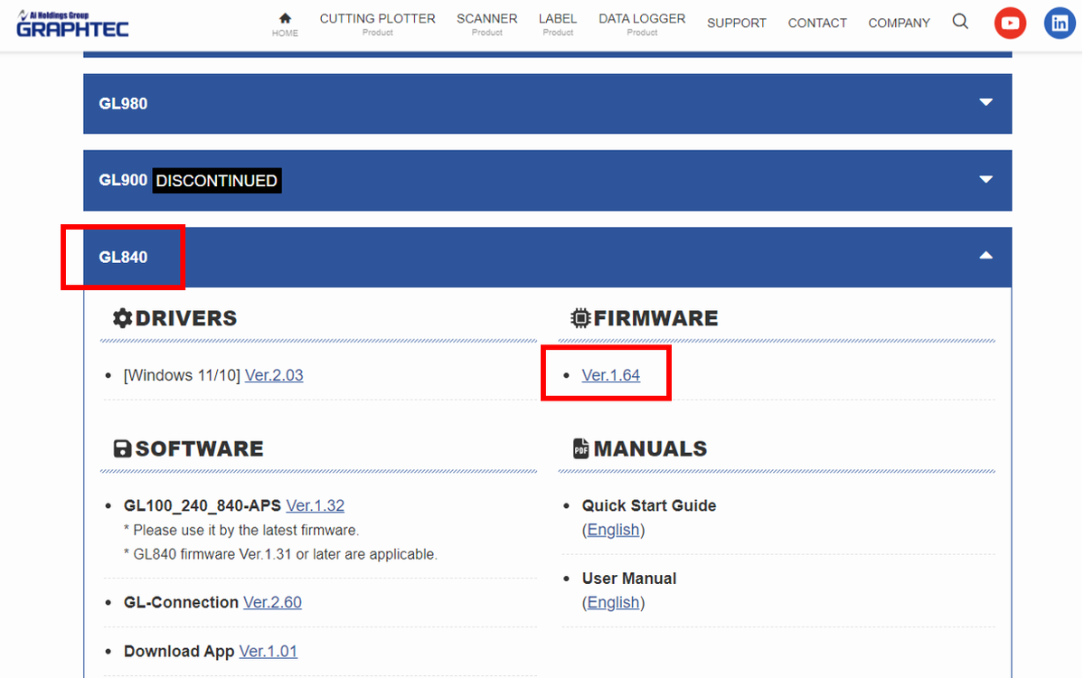 [Graphtec]GL840 펌웨어 업데이트 방법 : KOSTECH FAQ