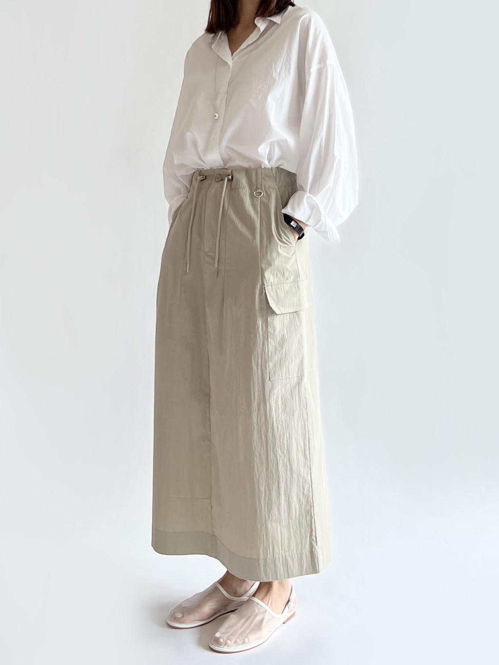 이지 포켓 스커트 easy pocket skirt (beige) : THE MARRANG