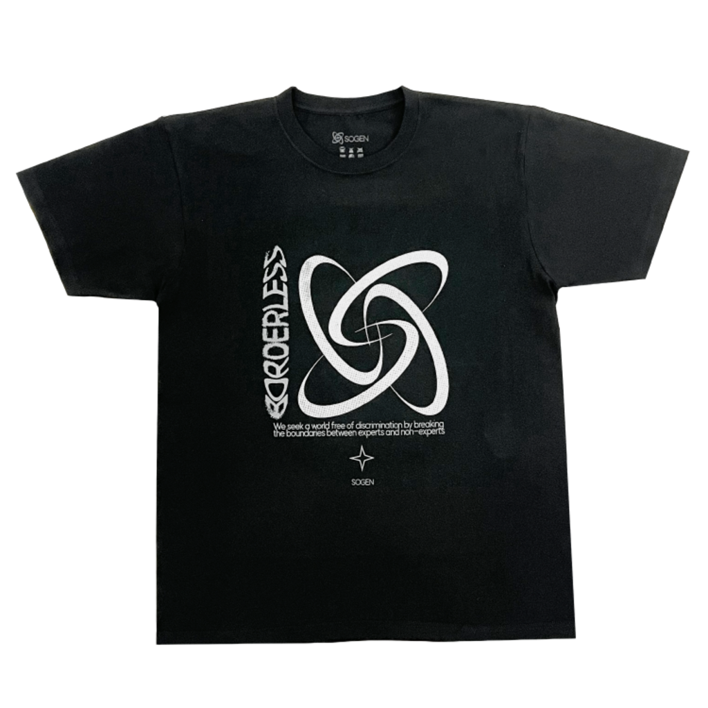 BORDERLESS LOGO T-SHIRTS BLACK 01 (UNISEX) : SOGEN