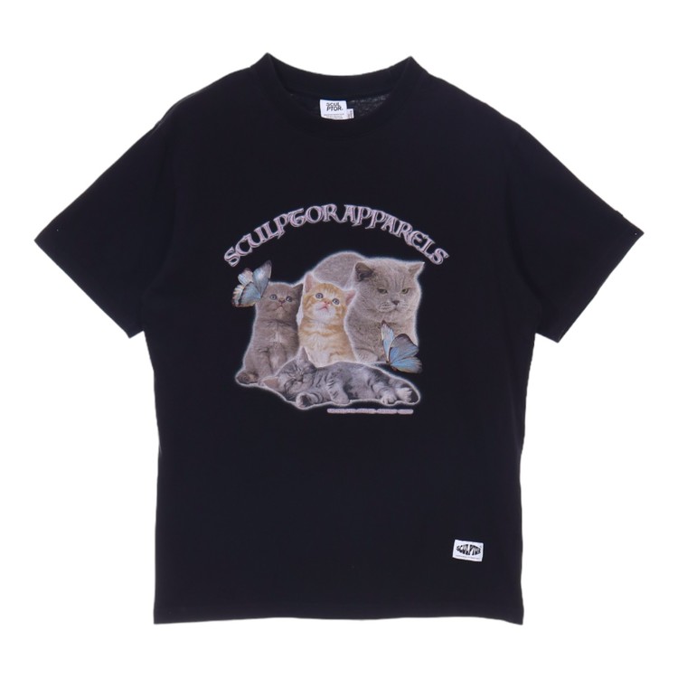 스컬프터 (S)블랙 캣츠 버터플라이 반팔 : ReNewed 리뉴드