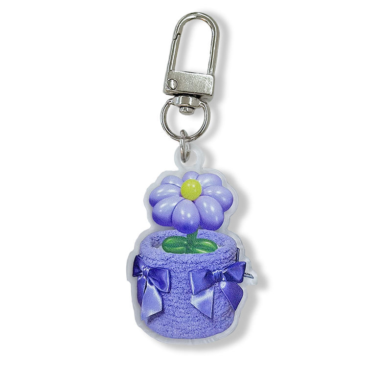 Fuzzy Pot_Ribbon_Acrylic Keyring (Violet) : 퍼지룸 fuzzyroom
