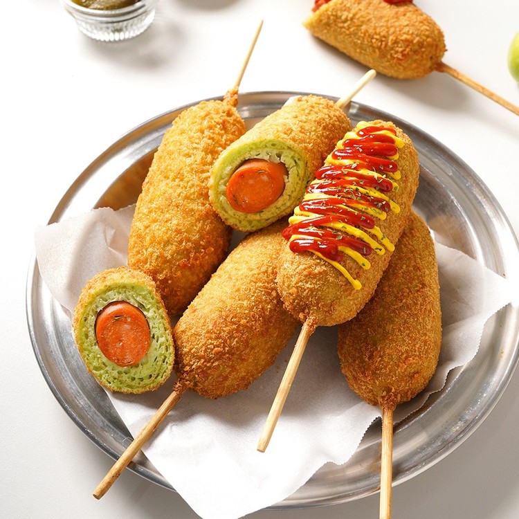 상품코드 : K030 [양평 두물머리 대표간식] 빅 연잎 핫도그 1팩 150gx5개 (750g) : JYCompany