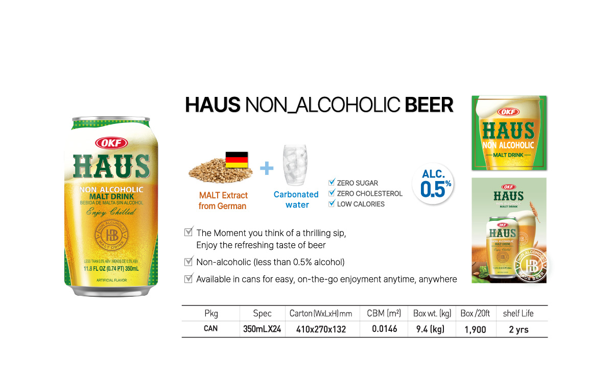 HAUS NON ALCOHOLIC MALT DRINK : OKF CORPORATION