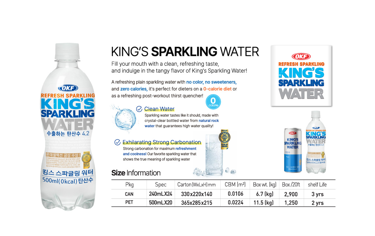 KING'S SPARKLING WATER : OKF CORPORATION