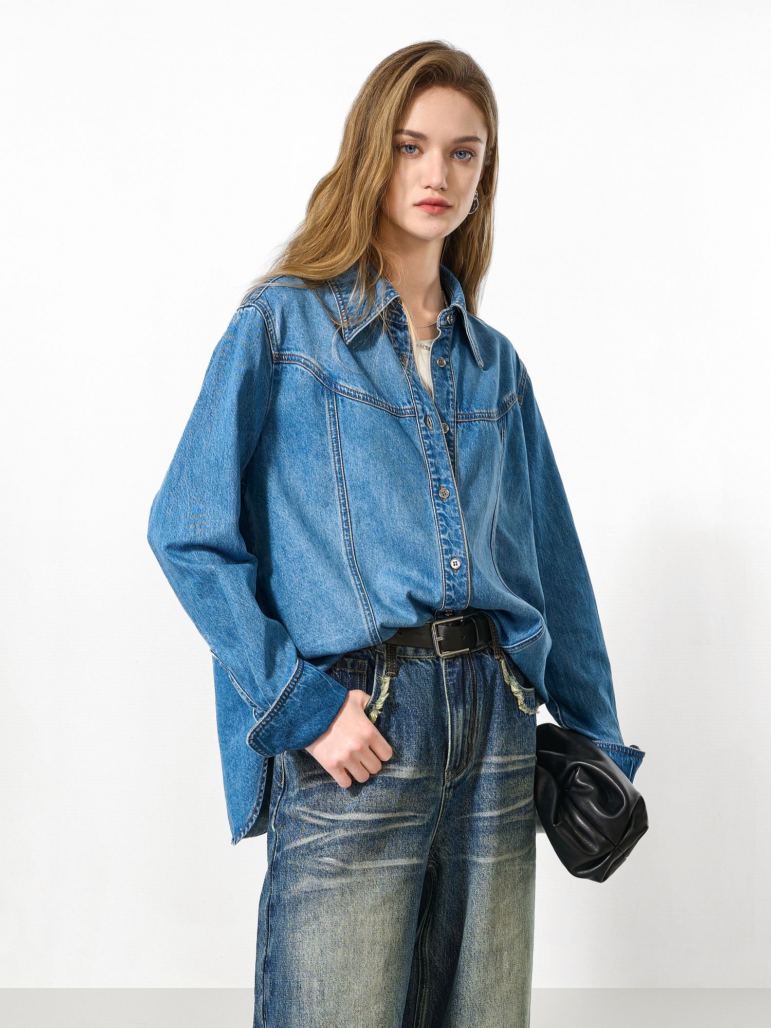 Heritage Double-Stitch Denim Shirt : 엘레니크(Elenique)