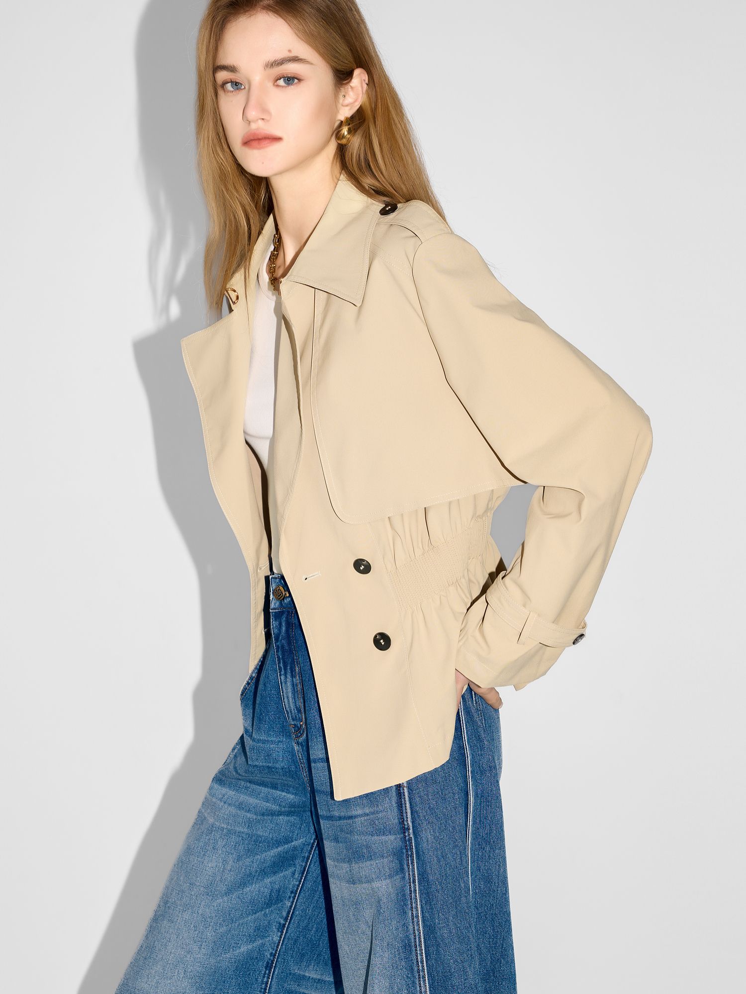 Sleek Urban Edge Trench Coat : 엘레니크(Elenique)