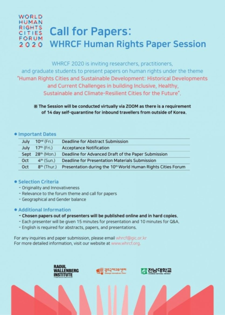 CALL for PAPERS (Human Rights Paper Presentation Session) : World Human ...