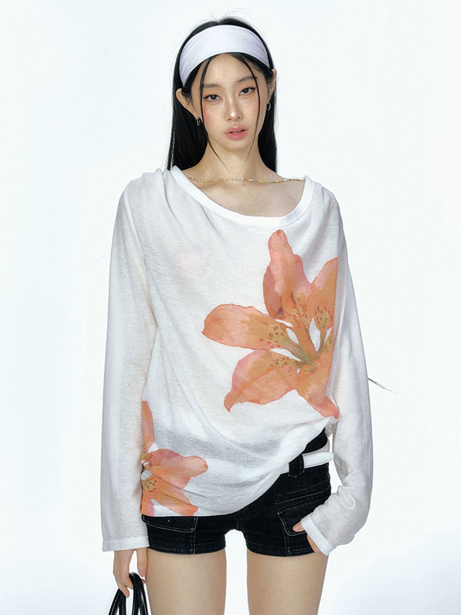 Flower See-Through Long-Sleeved Top : 리디큘러스(RIDICULOUS)
