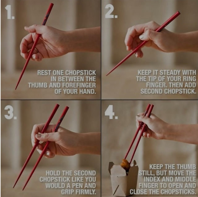 Brief guide on using chopsticks for those not familiar with using ...