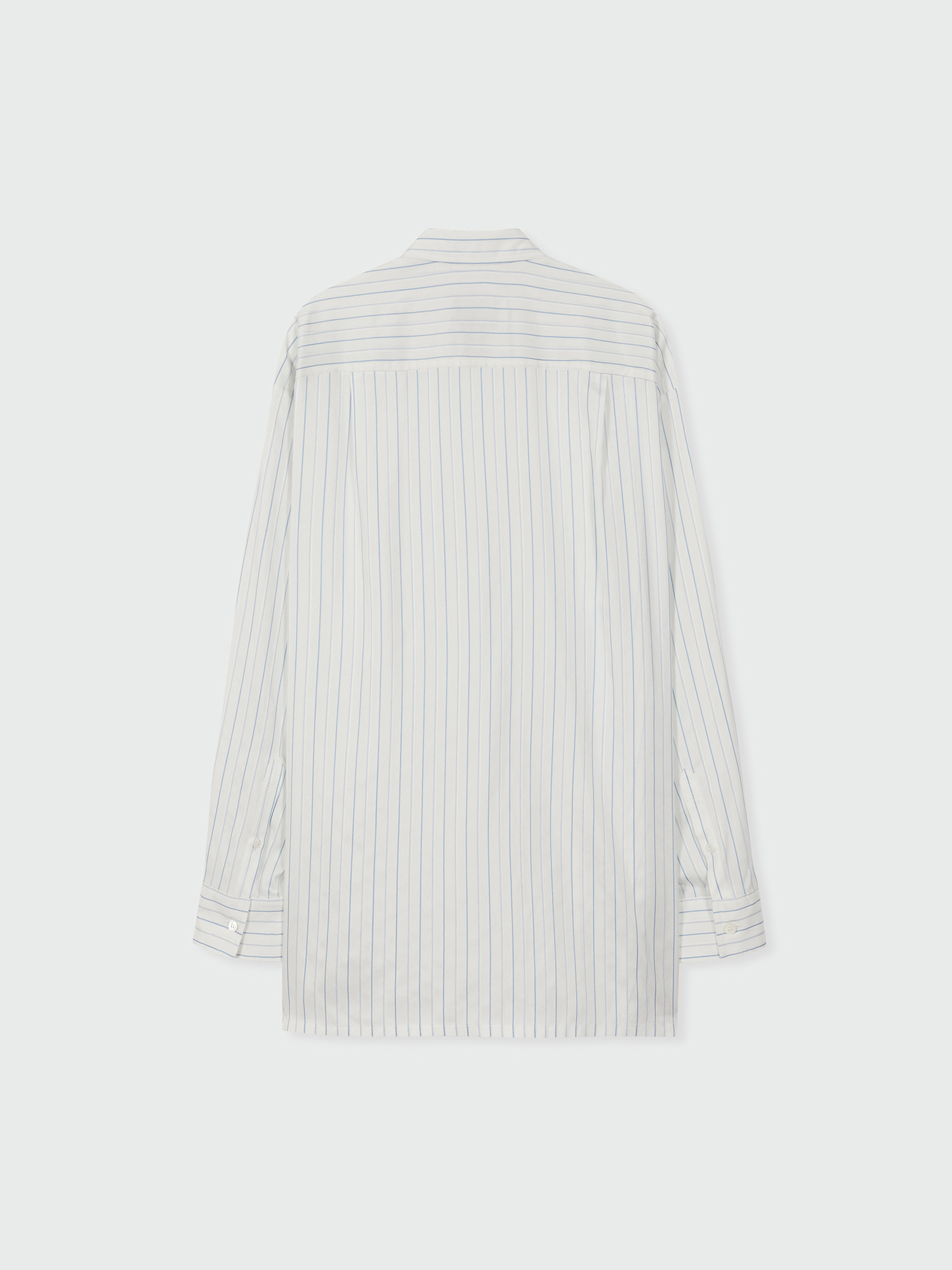 ZANCY Oversized Shirt with Brooch - Ivory Stripe : EENK