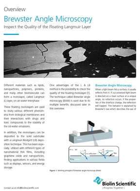 Biloin Scientific | MicroBAM | Brewster Angle Microscopy | 브루스터 각도 현미경 : 기술 자료
