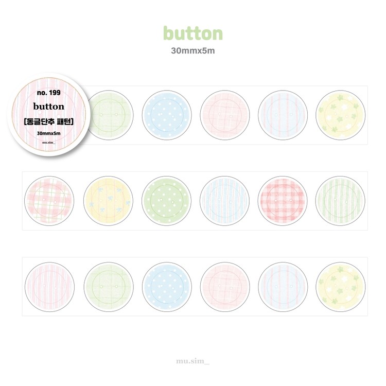 mu.sim__ | Kisscut_Round button pattern 30mm : Lovticker