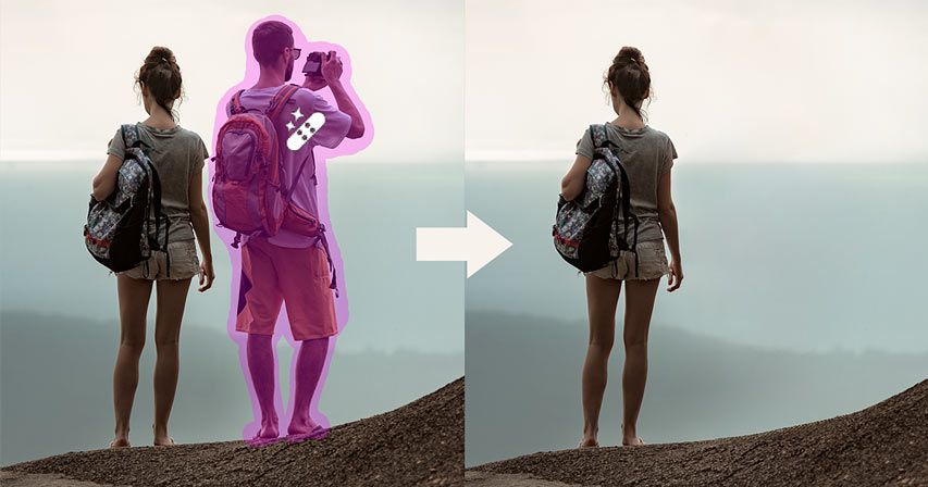 Photoshop의 제거 도구를 사용하여 사진에서 사람이나 사물 제거 : 미니디자인연구소