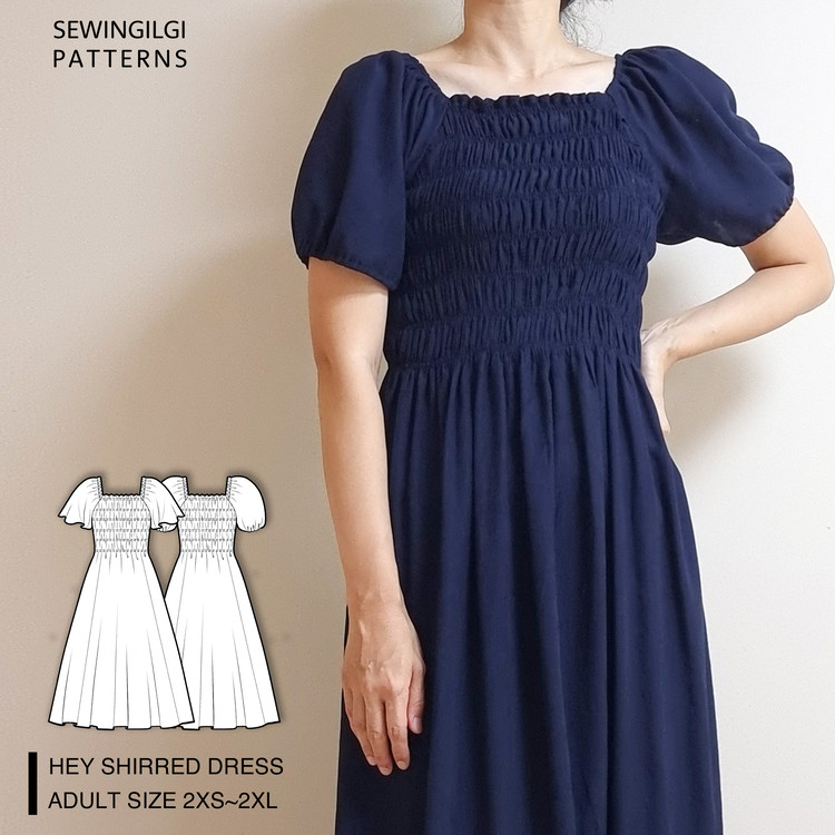 Hey Shirred Dress for women Pattern : SEWINGILGI PATTERNS