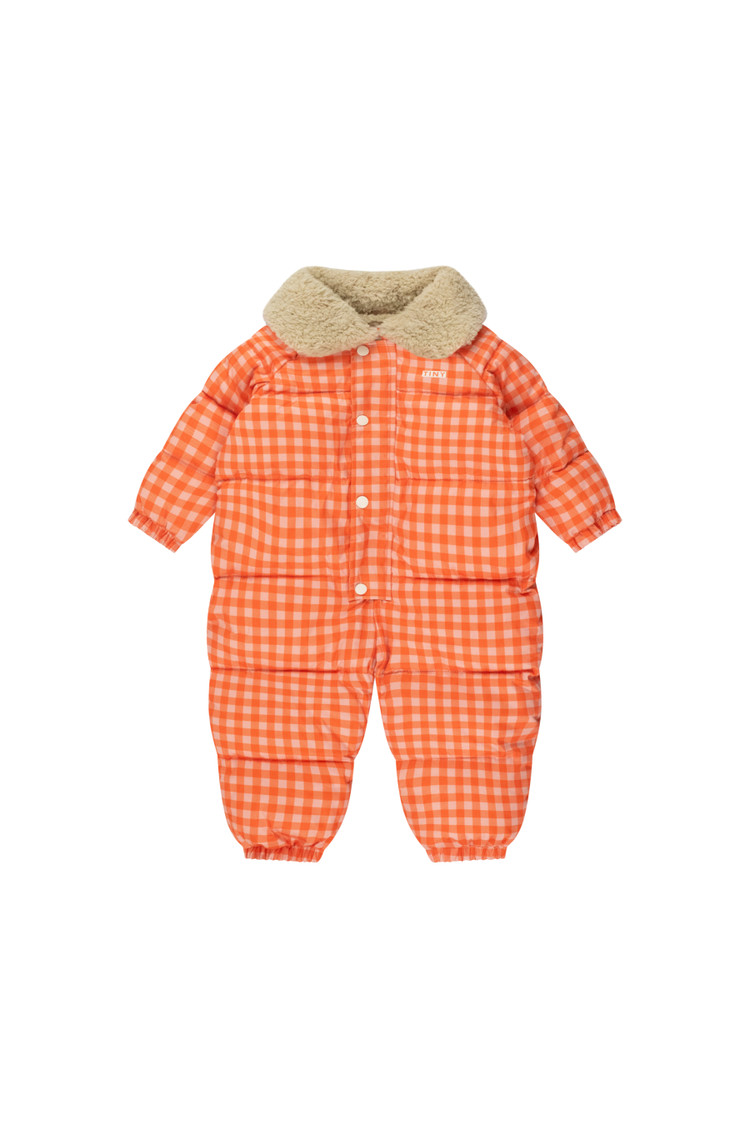 TINY COTTONS [BABY] VICHY PADDED OVERALL summer red/wild rose 타이니코튼 24AW : 사라앤존 키즈수입편집샵