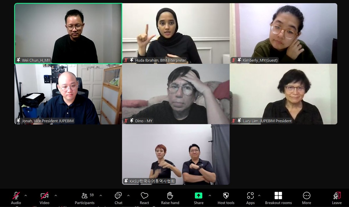 JUPEBIM 말레이시아수어통역사협회에서 주최한 인도네시아 컨퍼런스 후기 토론. : KASLI한국수어통역사협회