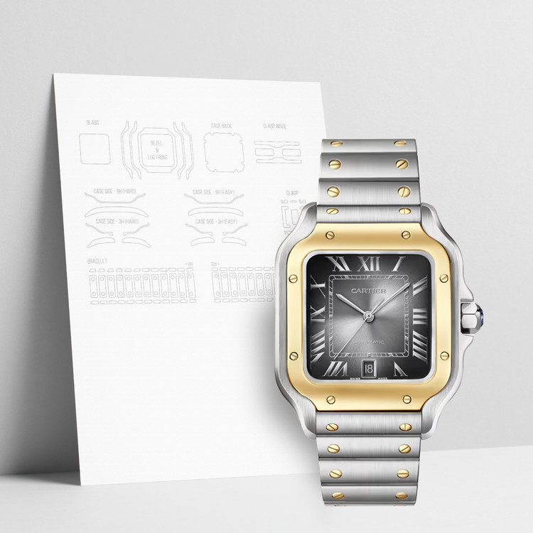 WATCHSHELL CARTIER SANTOS W2SA0030 LARGE FILM : Watch Protection ...