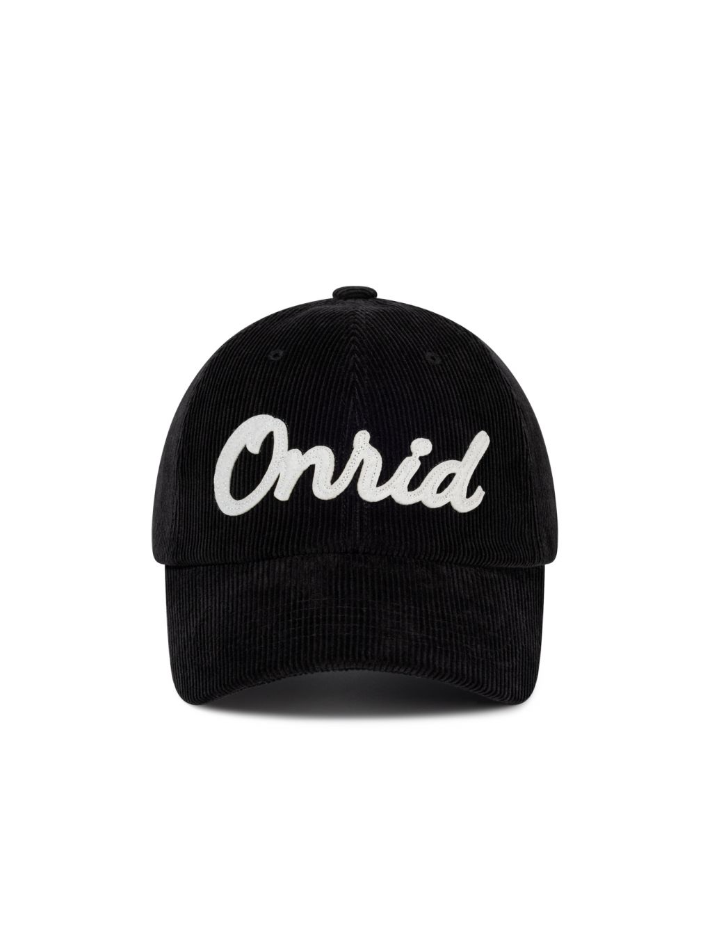 Applique Logo Corduroy Ball Cap - Black : ONRID PROJECT