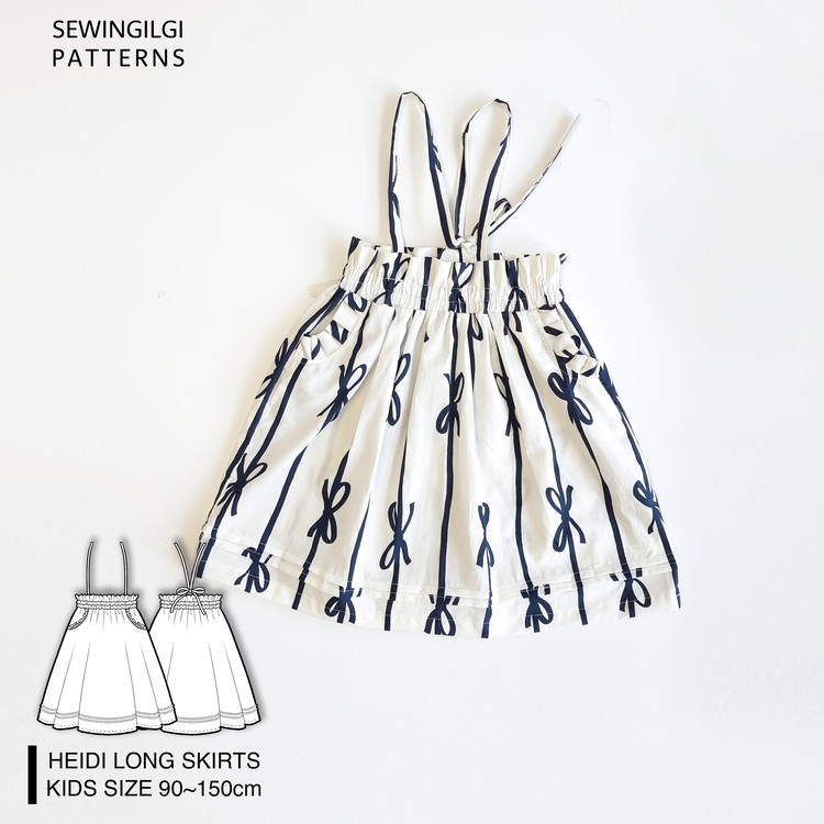Heidi Long Skirt for kids Pattern : SEWINGILGI PATTERNS