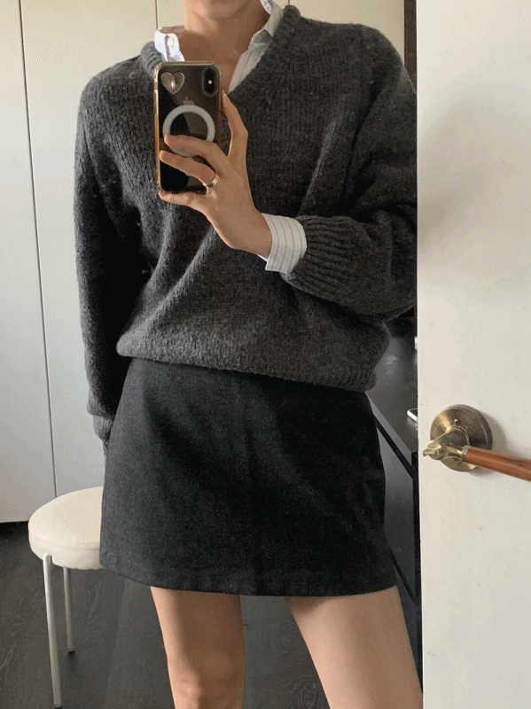 루지 브이넥 알파카 울 NT : 클마로: klmaroe