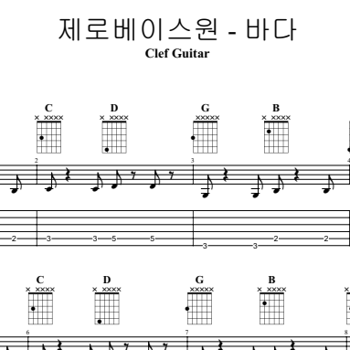 ZEROBASEONE - The Sea [TAB + Chord] : clefguitarC