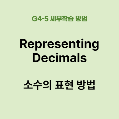 3. Representing Decimals - 소수의 표현 : 클리어매스 - G4-5 세부 학습 방법