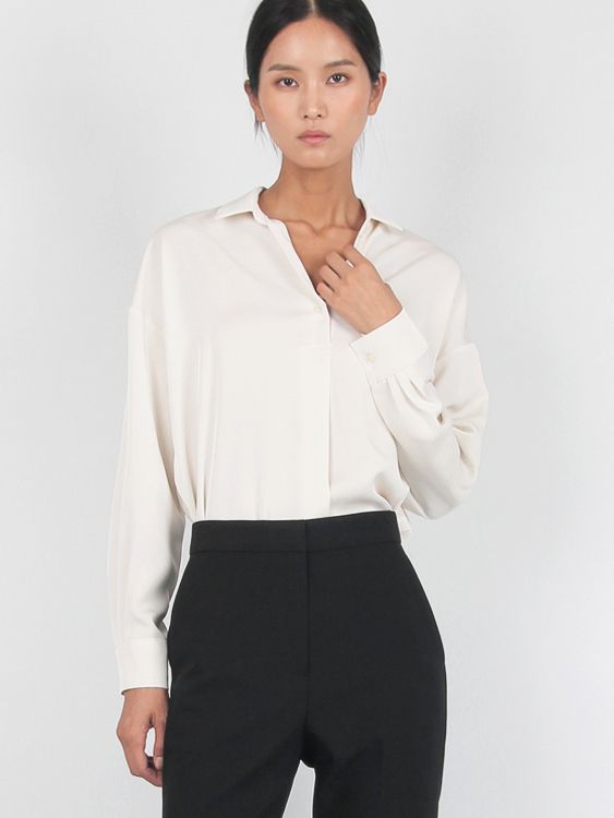 Silky Open Collar Blouse [ASSS9BL01] : 파슨스 Parsons