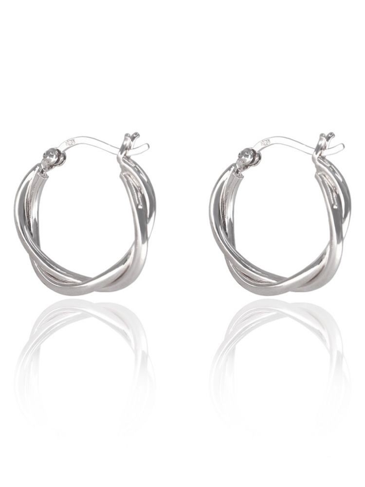 Daily twisted silver earrings : 루키스타 드엣지