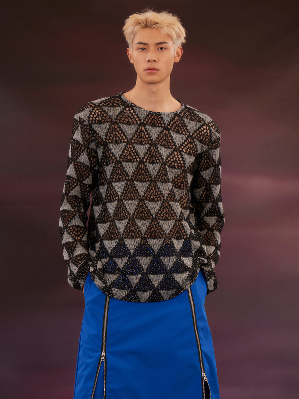 Triangle Pattern Knitted Net Sweater* : 아워플랜 | OURPLAN