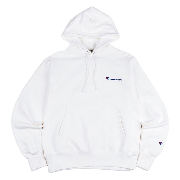 챔피온 리버스 위브 엠브로이더드 스크립트 남성 후드티 화이트 GF68-Y06819-WHC : 플랩(flab)-유니크 캠핑 기어