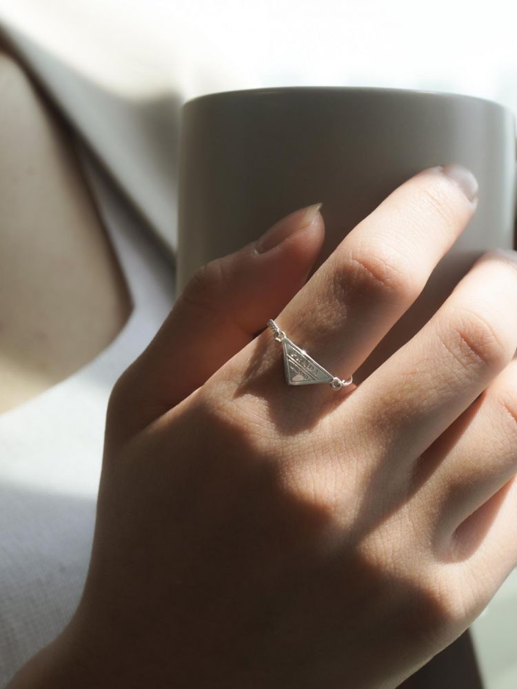 실버925 세련된 밀라노.프 양고리 펜던트 커브체인 반지 SRF86 : HRM SILVER