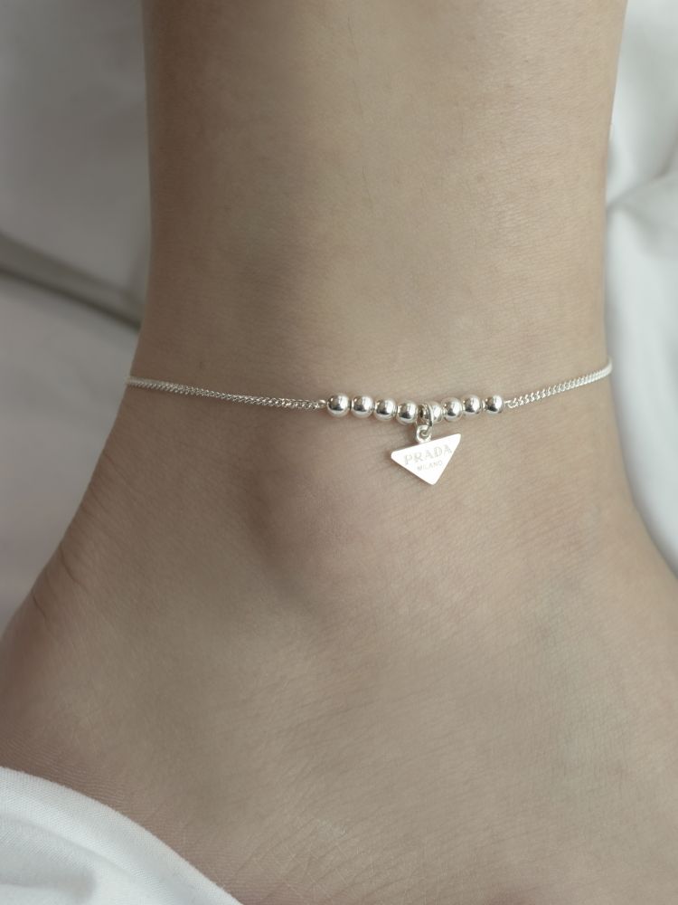 실버925 밀라노.프 실버볼 포인트 발찌 SAF12 : HRM SILVER