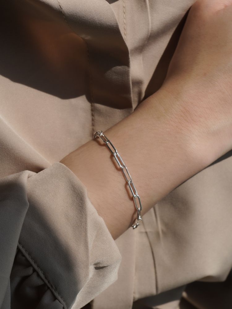 실버925 착용감 좋은 소프트 클립 체인 팔찌 SBF67 : HRM SILVER