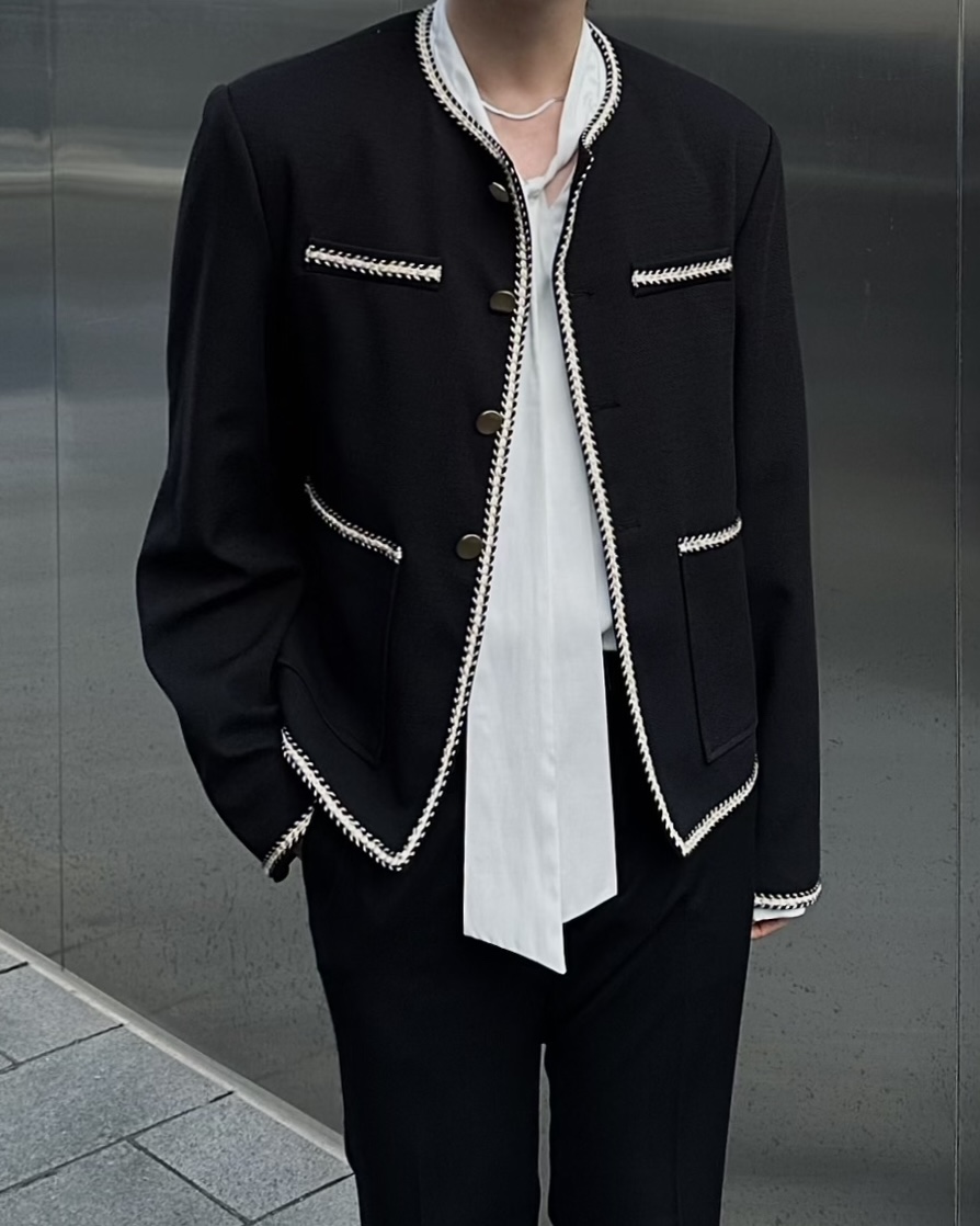 (BEST) 샬롱 테잎 트위드 자켓 2COL : 이치반