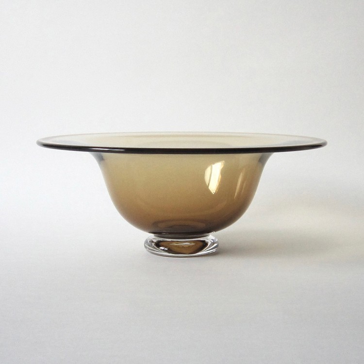 handblown smoky amber glass bowl : cosetti