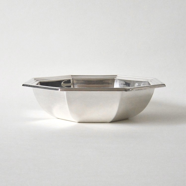 vintage silver plated octagonal bowl : cosetti