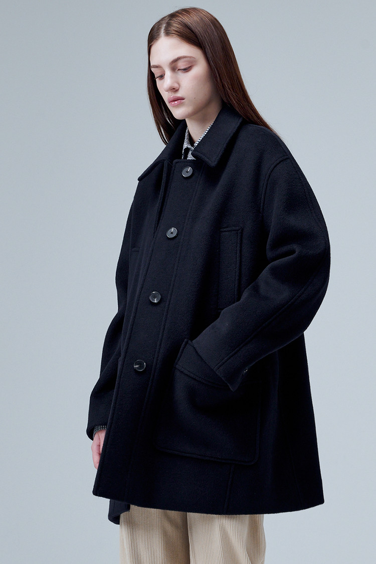 6508 WOOL HALF COAT (NAVY) : maloupe 마롭