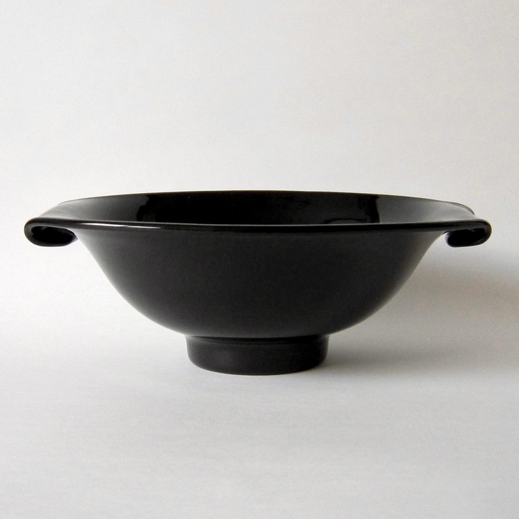 art deco black amethyst glass bowl : cosetti