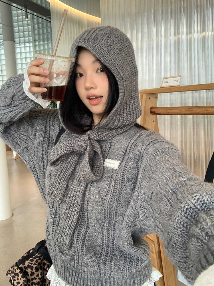 HS Loose Fit Pullover Wool Knitwear Two Piece : 프티베 petitbe