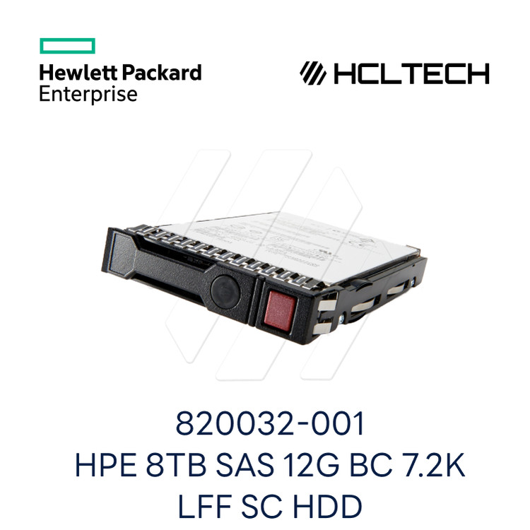 820032-001 / P01106-001 HPE 8TB SAS 12G Business Critical 7.2K LFF SC MV HDD : 에이치씨엘테크